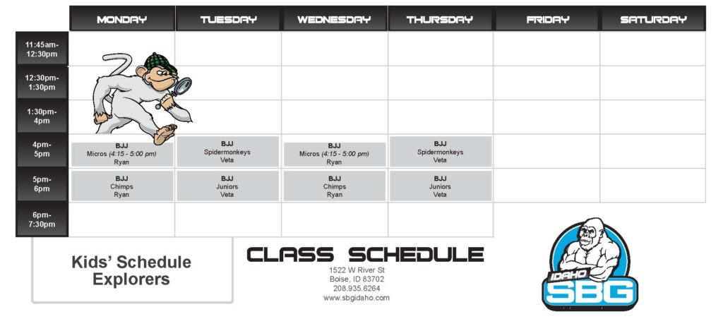 Class Schedule | SBG Idaho